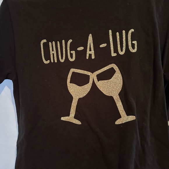 Tops | Chug A Lug Shirts One Large And One Small Black Tshirt With Gold ...